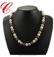 China Chenzhuxi Hot Vintage Green Pink Cream Pearl Necklace for Dress Accessories for sale