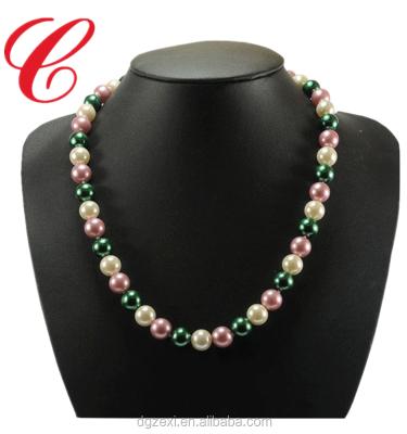 China Chenzhuxi Hot Vintage Green Pink Cream Pearl Necklace for Dress Accessories for sale