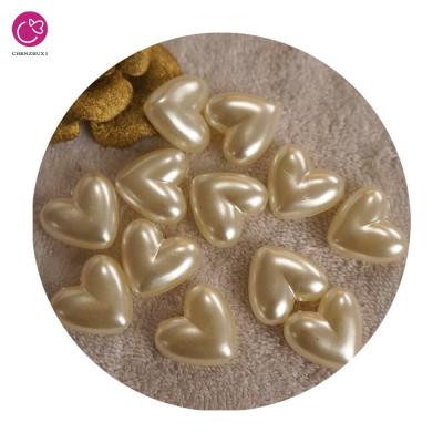 China 22*24mm Heart Shaped Loose Pearl Beads Beige Wholesale Pearl Beads for Jewelry Making for sale