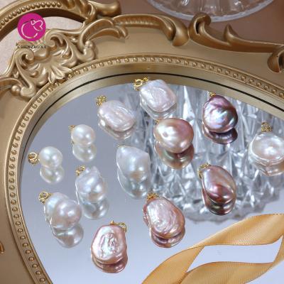 China High Quality Fashion Pearl Pendant Gold Plating Natural Fresh Water Baroque Shape Pendant for sale