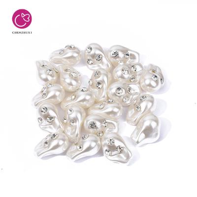 China Beads for Jewelry Making Dingyi Special Shape Imitation Pearl Diamond-inlaid Baroque Bead Pendant Diy Accessories Necklace for sale