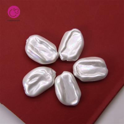 China Wholesale Crystal Lampwork White Irregular Glass Pearl Beads Loose Baroque Irregular Rectangle Shape DIY Pearl Strand Jewelry for sale