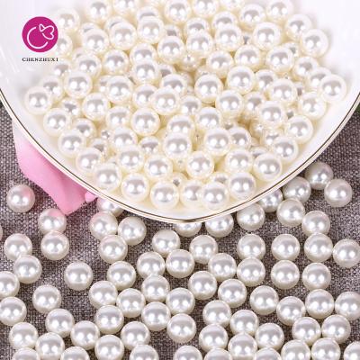 China Handmade Loose Bead Imitation Pearl Diy Jewelry Findings Plastic Resin Nail Art Decor a Hole White Beige Bulk Pearls for sale