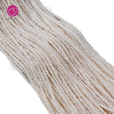 China 2mm 3mm Natural Cream Freshwater Pearl Stone Rice Beads Strand Wholesale Stone Pearls Factory Jewelry Making Loose Jewelry for sale