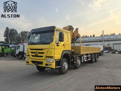 China Used HOWO 8x4 Crane Truck with 12 Ton XCMG for Sale in Ghana (371HP LHD) for sale