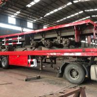 China 60 Ton Used Flatbed Semi Trailer , 40ft 3 Axle Flatbed Semi Trailer for sale
