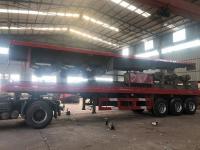 China 60 Ton Used Flatbed Semi Trailer , 40ft 3 Axle Flatbed Semi Trailer for sale