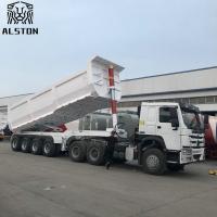 China Hydraulic Cylinder 50T 4 Axle End Dump Trailers  U Type for sale