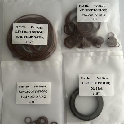 China Ultra Long Life K3V180DT Hydraulic Pump Seal Kit Fluororubber Excavator parts for sale