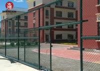 China 11.5 Gauge Green Chain Wire Fencing Galvanized Pvc Coated Mesh Diamond Hole Cyclone for sale