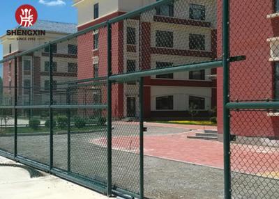 China 11.5 Gauge Green Chain Wire Fencing Galvanized Pvc Coated Mesh Diamond Hole Cyclone for sale
