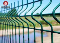 China Round Post 3d Welded Wire Mesh Fence , Iron Curved Metal Wire Fence V Fold for sale