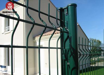 China Round Post 3d Welded Wire Mesh Fence , Iron Curved Metal Wire Fence V Fold for sale