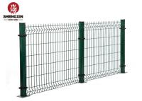 China Round Peach Post Double Wire Welded Mesh Fence Green Pvc Coated Decorative for sale