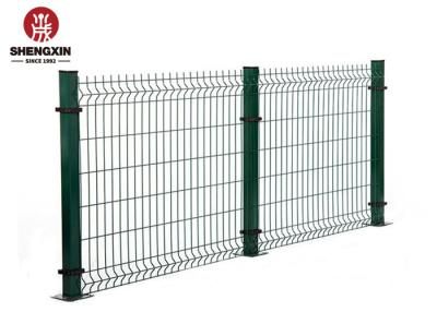 China Round Peach Post Double Wire Welded Mesh Fence Green Pvc Coated Decorative for sale