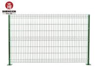 China Round Peach Post Double Wire Welded Mesh Fence Green Pvc Coated Decorative for sale