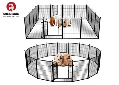 China 24 Inch Tall Foldable Metal Dog Fence Round Edges for sale