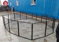 China Foldable Black 6 Panel Puppy Play Pen Fence For Parks for sale