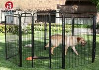 China 24 Inch Tall Foldable Metal Dog Fence Round Edges for sale