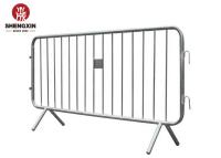 China Detached feet Portable Steel Barricade Hot Galvanized Crowd Control Fence 2200mm for sale