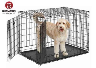China Comfortable All Size Foldable Dog Crate Cage With Tray 90*60*67cm for sale