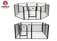 China 6 Panels 80*80cm Portable Fold Up Dog Kennel Adjustable Dog Crate for sale