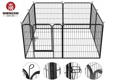 China 6 Panels 80*80cm Portable Fold Up Dog Kennel Adjustable Dog Crate for sale