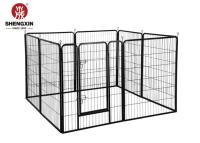 China Metal Wire Outdoor Pet Playpen Portable 8 Panels Black for sale