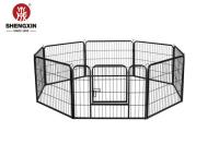 China Metal Wire Outdoor Pet Playpen Portable 8 Panels Black for sale