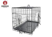 China Animal Dog Crate Kennel Double Door Folding Metal For Traveling for sale