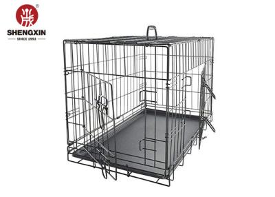 China Animal Dog Crate Kennel Double Door Folding Metal For Traveling for sale