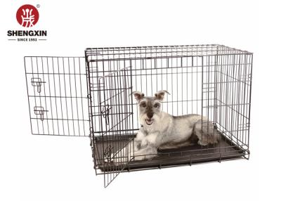 China 30 36 42 48 Inch Metal Foldable Dog Cage XXL Black Impact for sale
