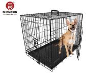 China 30 36 42 48 Inch Metal Foldable Dog Cage XXL Black Impact for sale