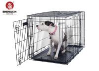 China Metal Wire Double Door Folding Pet Cage For Large Dog for sale