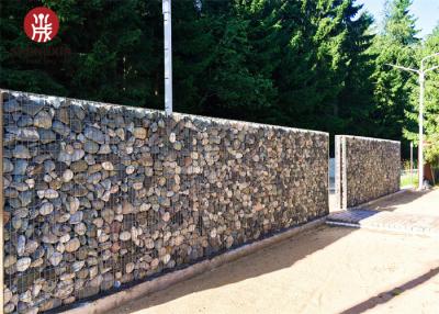 China Galvanized Q195 Gabion Wall Baskets 100x100mm Hole Size for sale