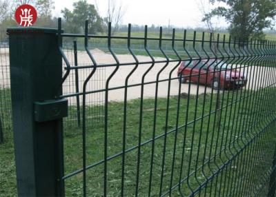 China RAL 6005 Dark Green 3D Wire Fence Round Post For Public Building for sale