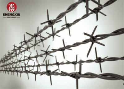 China 7.5cm Distance 3cm Length Galvanized Barbed Wire 10 Gauge for sale