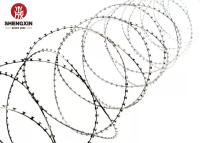 China Anti Climb 1.6Mm 500M 25Kgs/Roll Barbed Tape Concertina Wire For Protection for sale