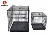 China 19 Inch Large Metal Dog Cage Professional Folding With Wheels for sale