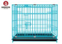 China Transport Stainless Steel Large 67cm Foldable Metal Dog Cage for sale