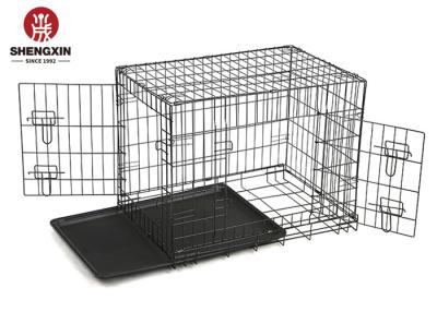 China Removable 30Inch Large Metal Kennel Reinforced Iron With Tray for sale