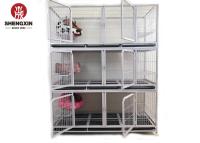 China Customizable White Metal Dog Cage 3 Layer Double Door Dog Kennel for sale