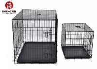 China Black 42 Inches Large Wire Dog Crate Breathable Double Door for sale