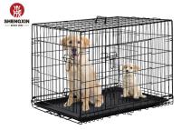 China 36'' 8.5kg Metal Dog Cage Heavy Duty Dog Crate Black Powder coated for sale