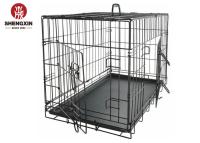 China Foldable ODM Metal Dog Cage With ABS Tray black powder coating for sale