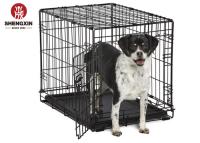 China Foldable ODM Metal Dog Cage With ABS Tray black powder coating for sale