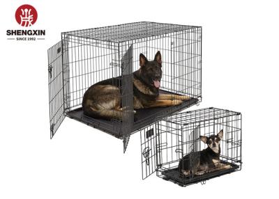 China Folding Indoor Double Doors Wire Transport XL Metal Dog Cage Large for sale