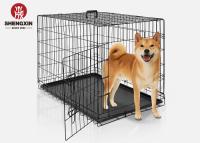 China Collapsable Kennel Mesh Double Door 67cm Metal Dog Cage OEM for sale