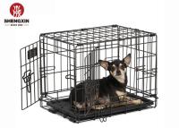 China Collapsable Kennel Mesh Double Door 67cm Metal Dog Cage OEM for sale