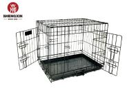China Strong Black 48'' 2 Door Pet 4xl Metal Dog Cage Folding for sale
